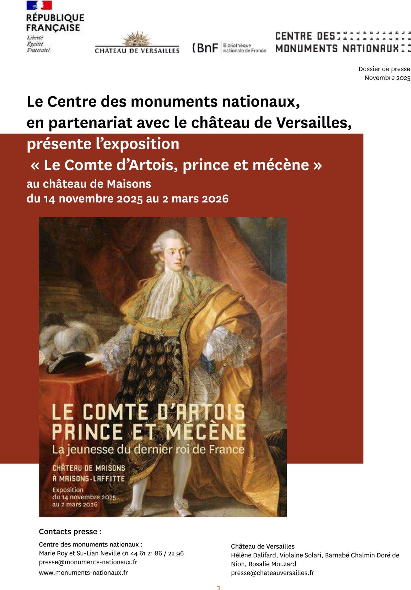 Les mardis de la mémoire du 20 janvier 2026 : "Le Comte d'Artois ...